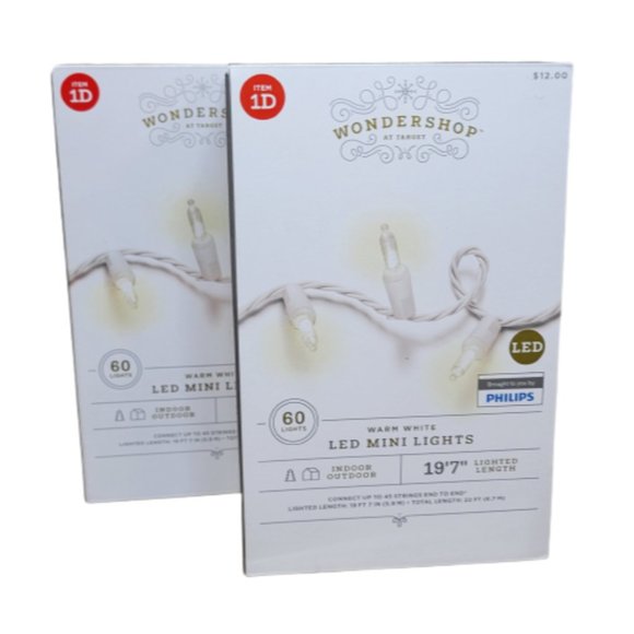 Wondershop | Holiday | Wondershop 2 Box Set Warm White Led Mini String ...